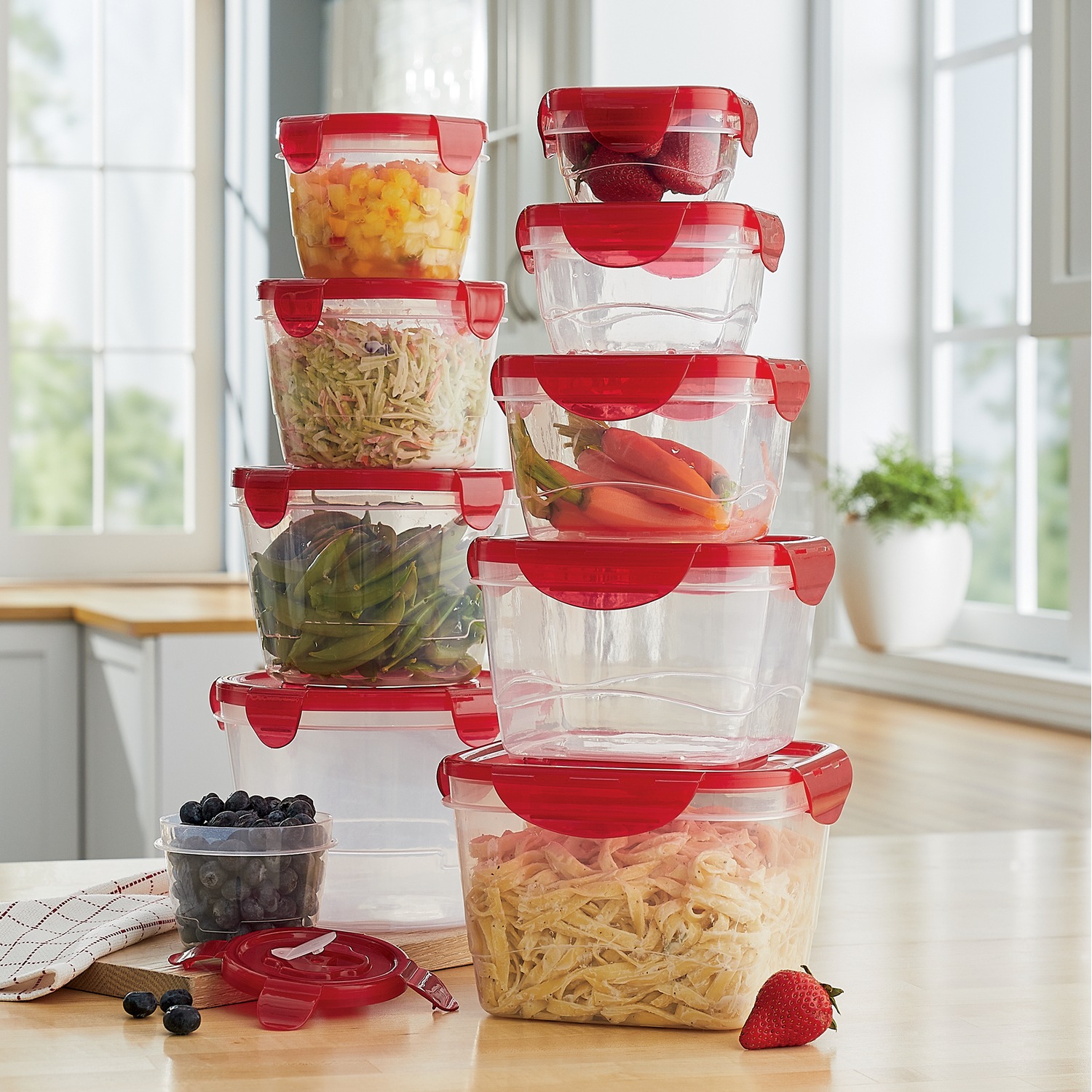 Chef Tested 20-Piece BPA-Free Food Storage Set with Snap-Lock Lids ...