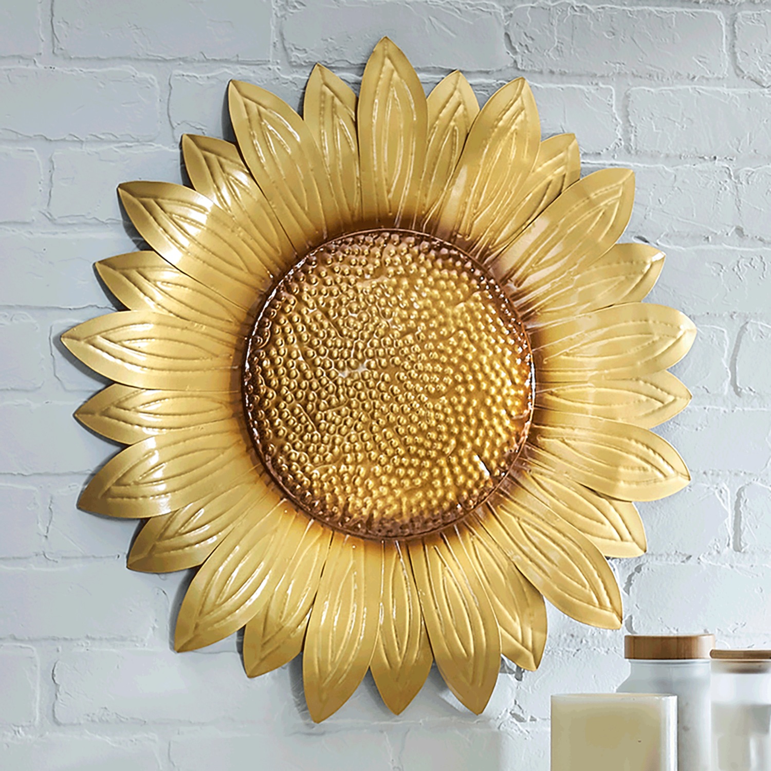 Golden Metal Sunflower Art | Country Door
