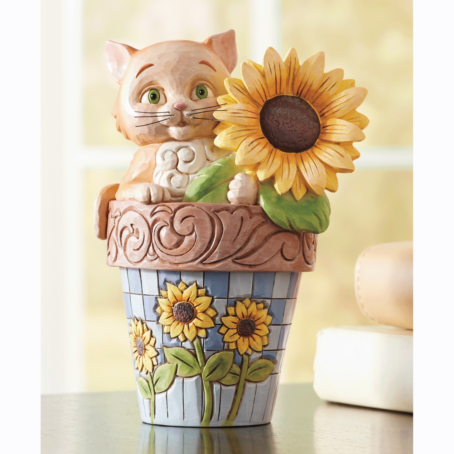 Jim Shore Cat with Sunflower Figure | Country Door