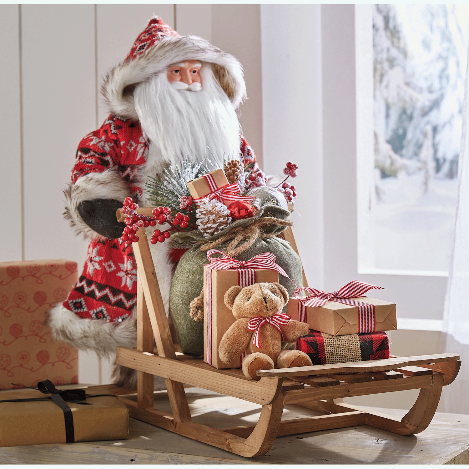 Nordic Santa on Sleigh Figurine | Country Door