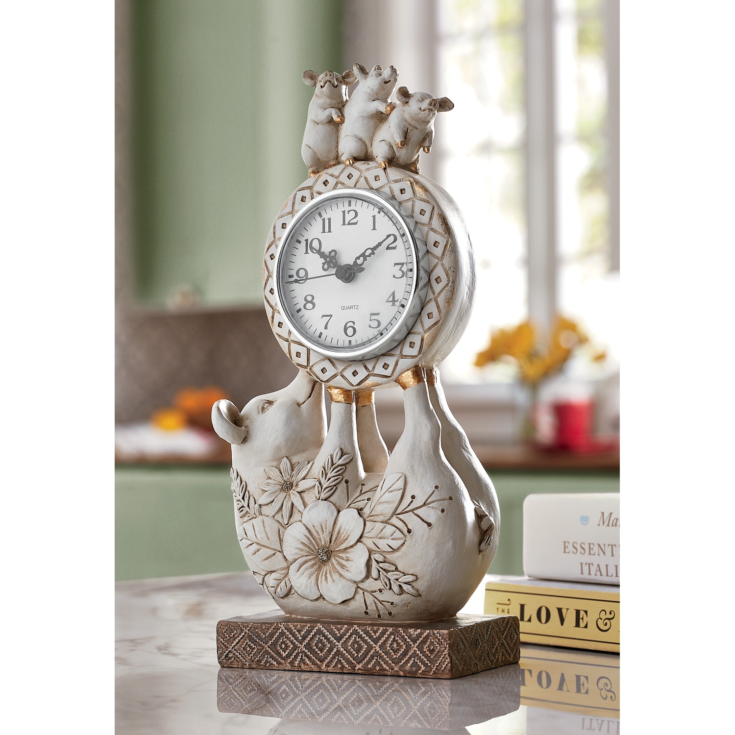 Pig Family Tabletop Clock | Country Door
