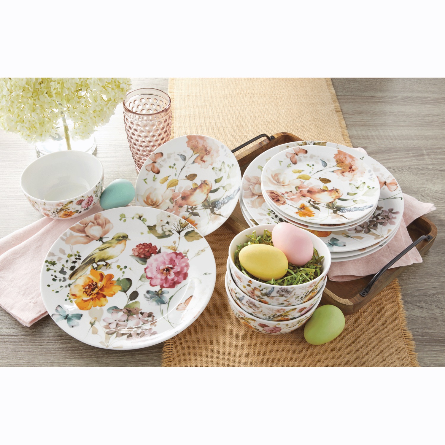Floral Birds 12-pc. Dinnerware Set | Country Door