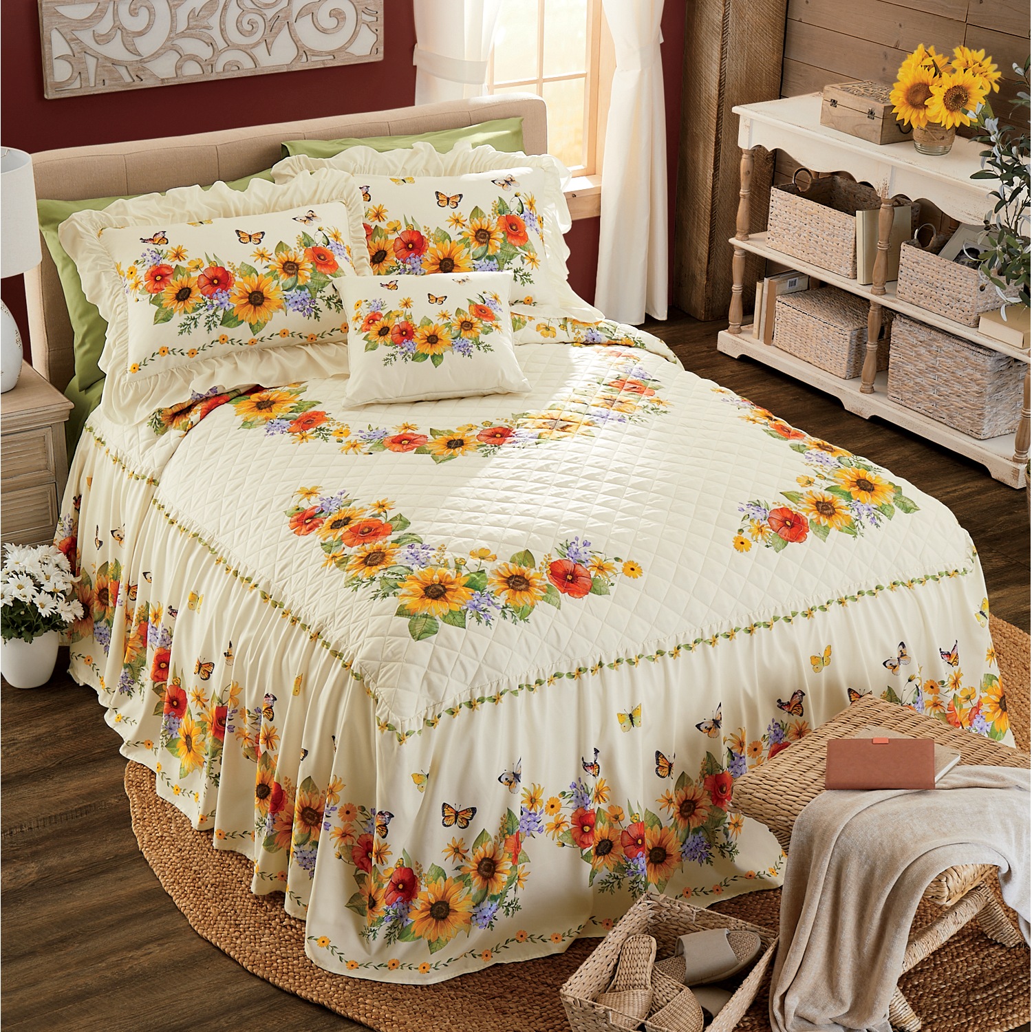 Harvest Floral Skirted Bedspread | Country Door